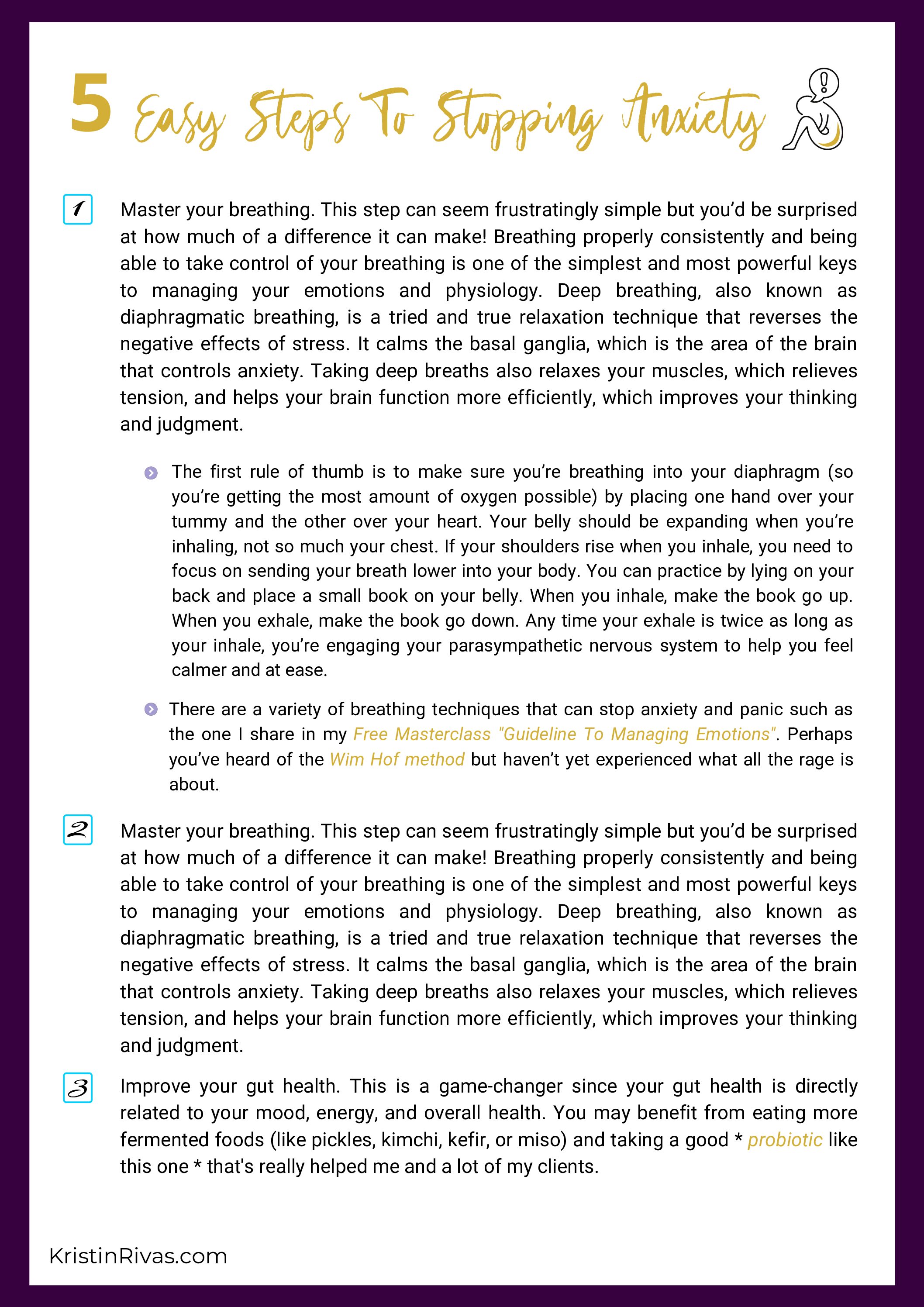 Connection To Purpose Course Modules (PDF Library) - Kristin Rivas ...
