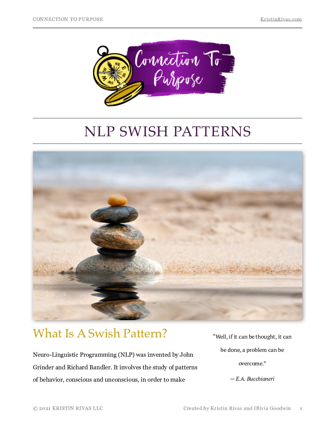 Connection To Purpose Course Modules (PDF Library) - Kristin Rivas ...