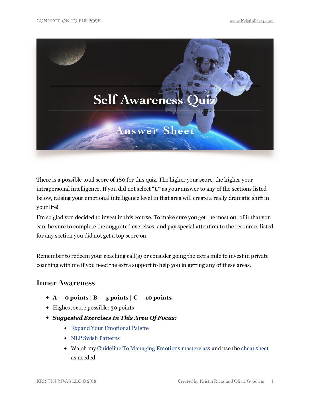 Connection To Purpose Course Modules (PDF Library) - Kristin Rivas ...