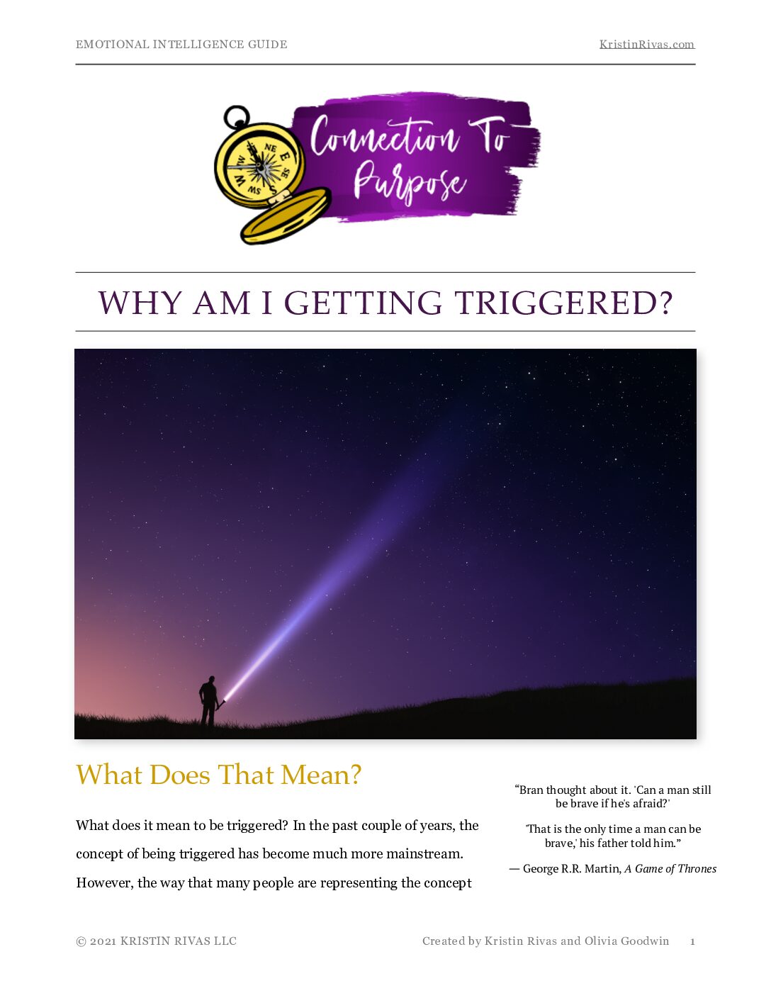 Connection To Purpose Course Modules (PDF Library) - Kristin Rivas ...